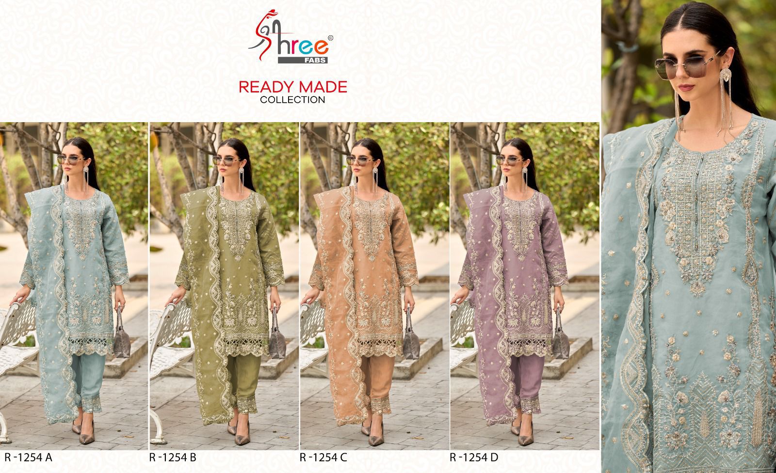 1254 Shree Fabs Organza Pakistani Readymade Suits – Kavya Style Plus
