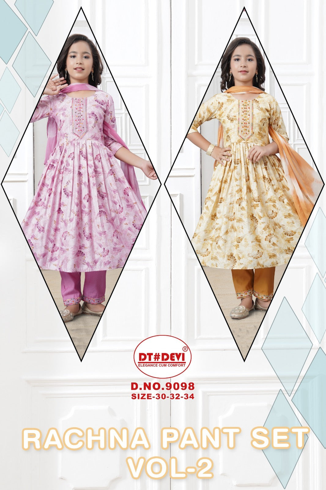 Rachna Vol 2 Dn 9098 Dt Devi Vetican Girls Readymade Pant Suits Export – Kavya Style Plus