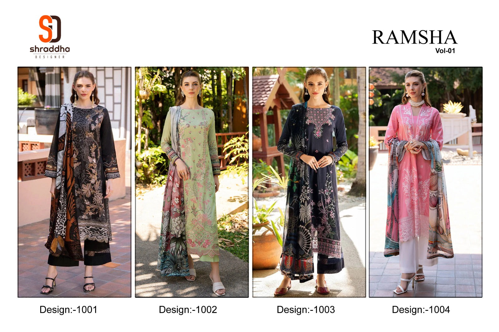 Ramsha Vol 1 Shraddha Designer Pure Cotton Pakistani Salwar Suits Expo – Kavya Style Plus