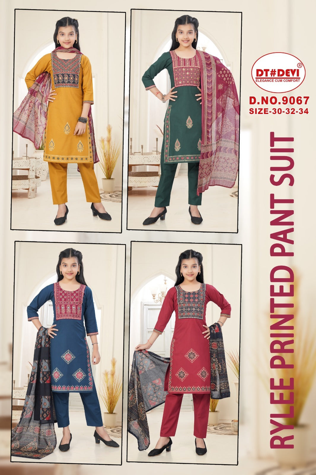 Rylee Dn 9067 Dt Devi Cotton Girls Readymade Pant Suits Wholesale ...