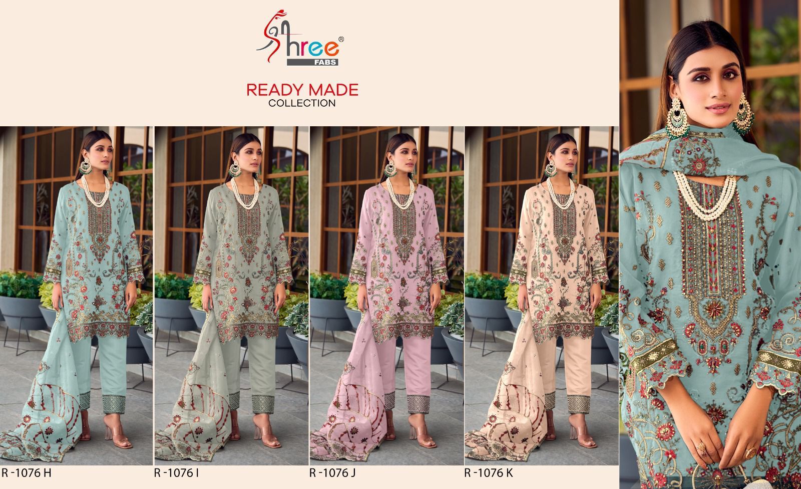 1076 Shree Fabs Organza Pakistani Readymade Suits – Kavya Style Plus