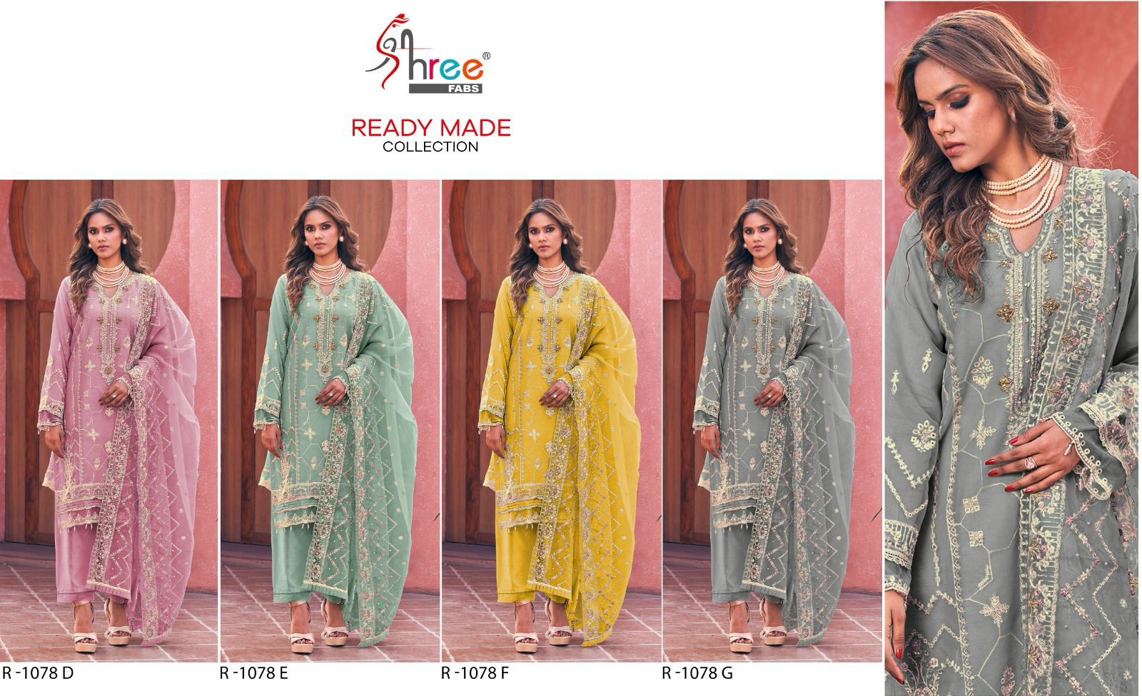 1078 Shree Fabs Organza Pakistani Readymade Suits – Kavya Style Plus