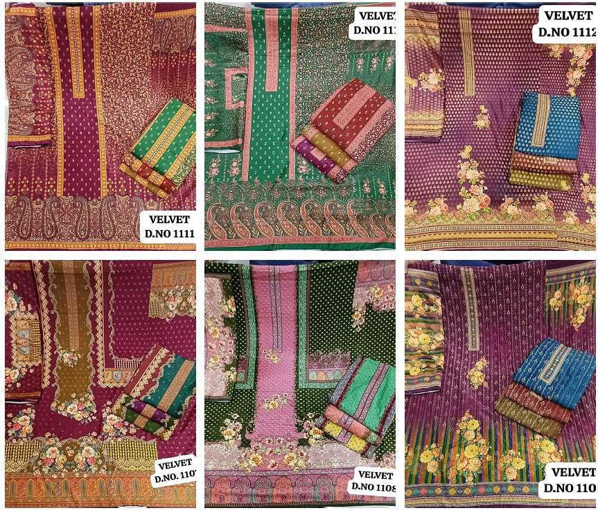 1107-1112 Skt Velvet Suits – Kavya Style Plus