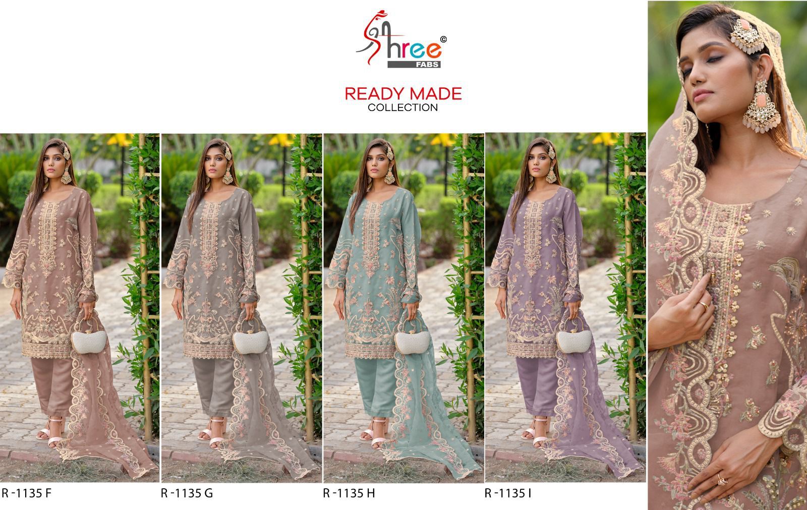 1135 Shree Fabs Organza Pakistani Readymade Suits – Kavya Style Plus