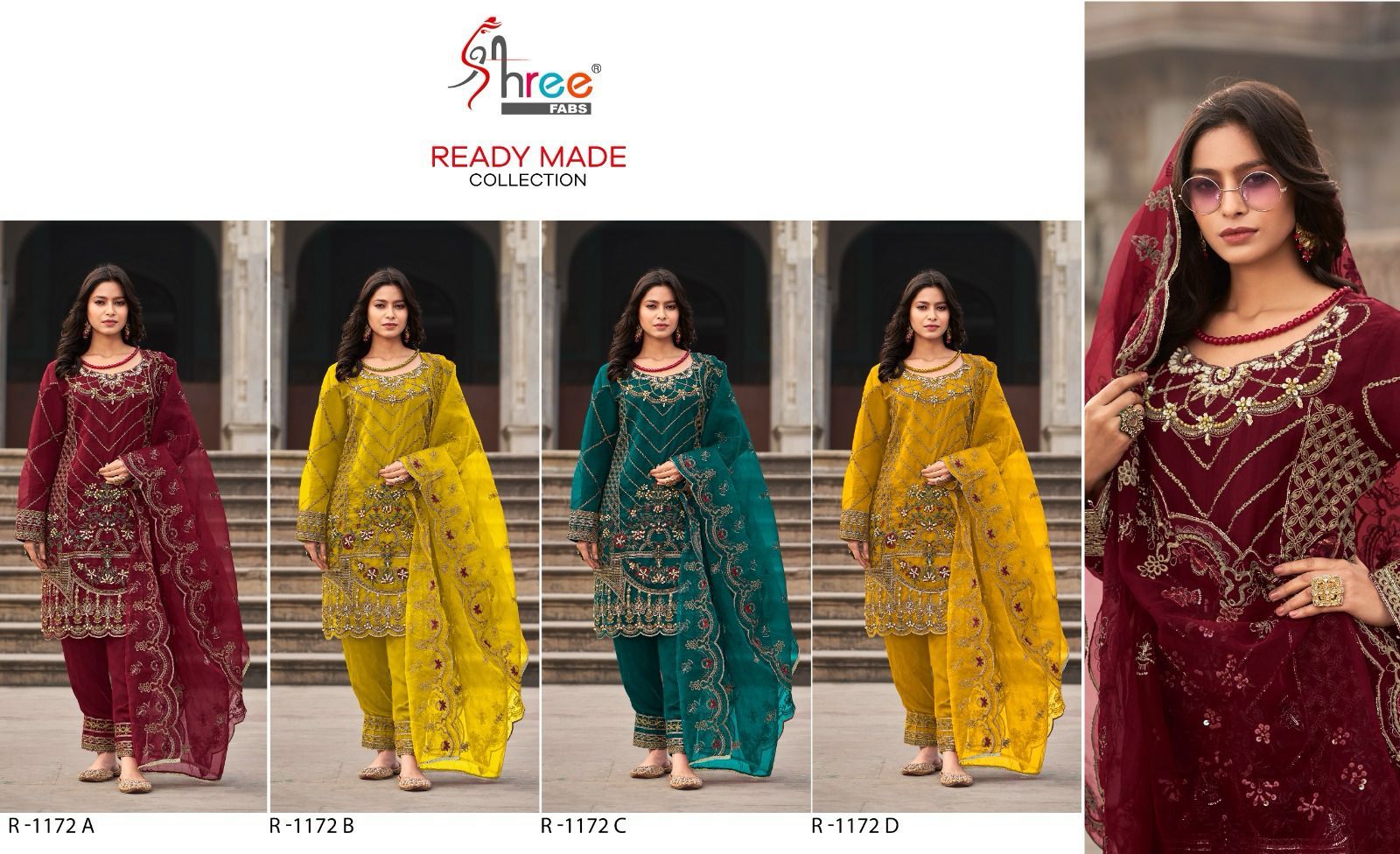 1172 Shree Fabs Organza Pakistani Readymade Suits – Kavya Style Plus