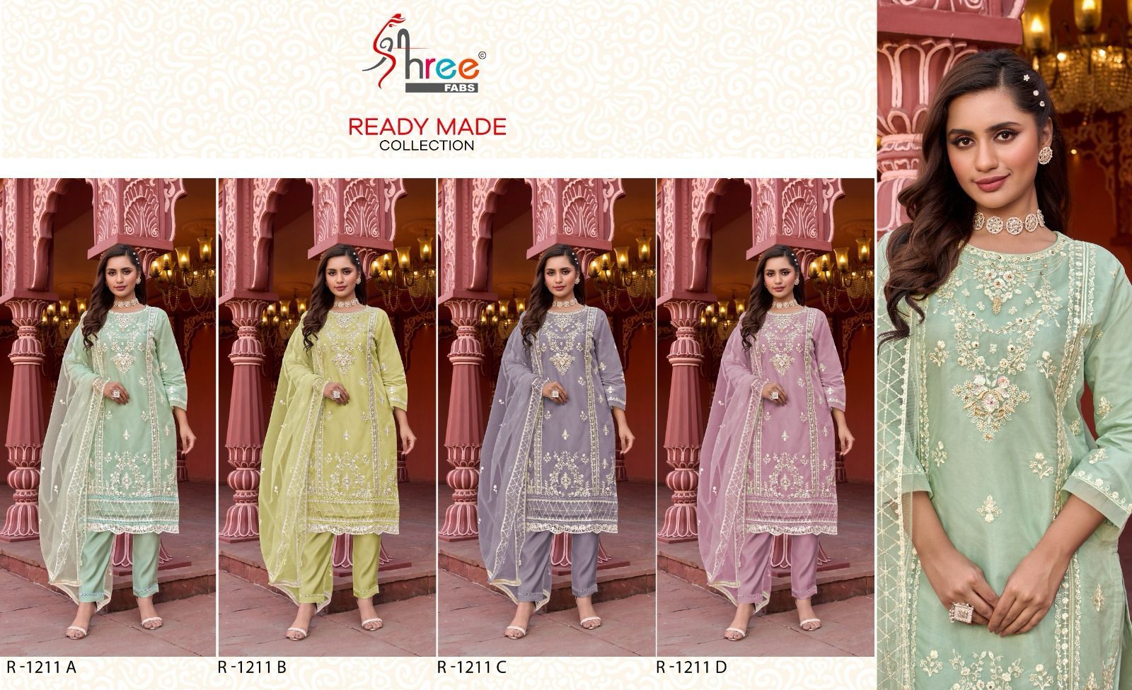 1211 Shree Fabs Organza Pakistani Readymade Suits – Kavya Style Plus