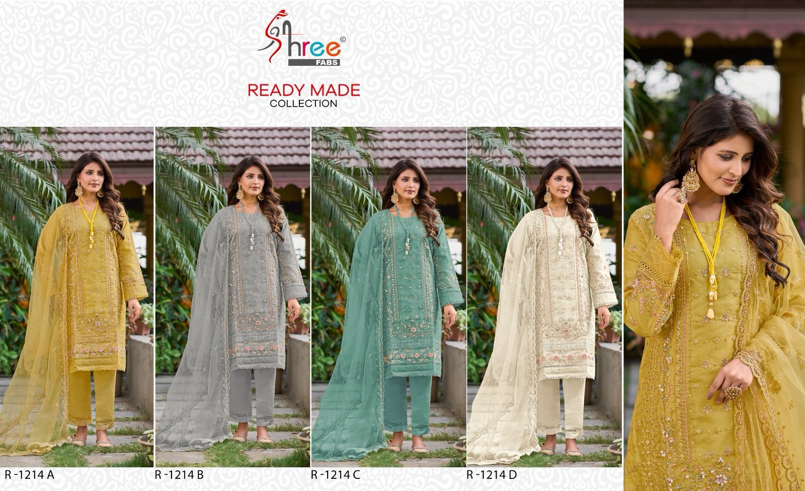 1214 Shree Fabs Organza Pakistani Readymade Suits – Kavya Style Plus