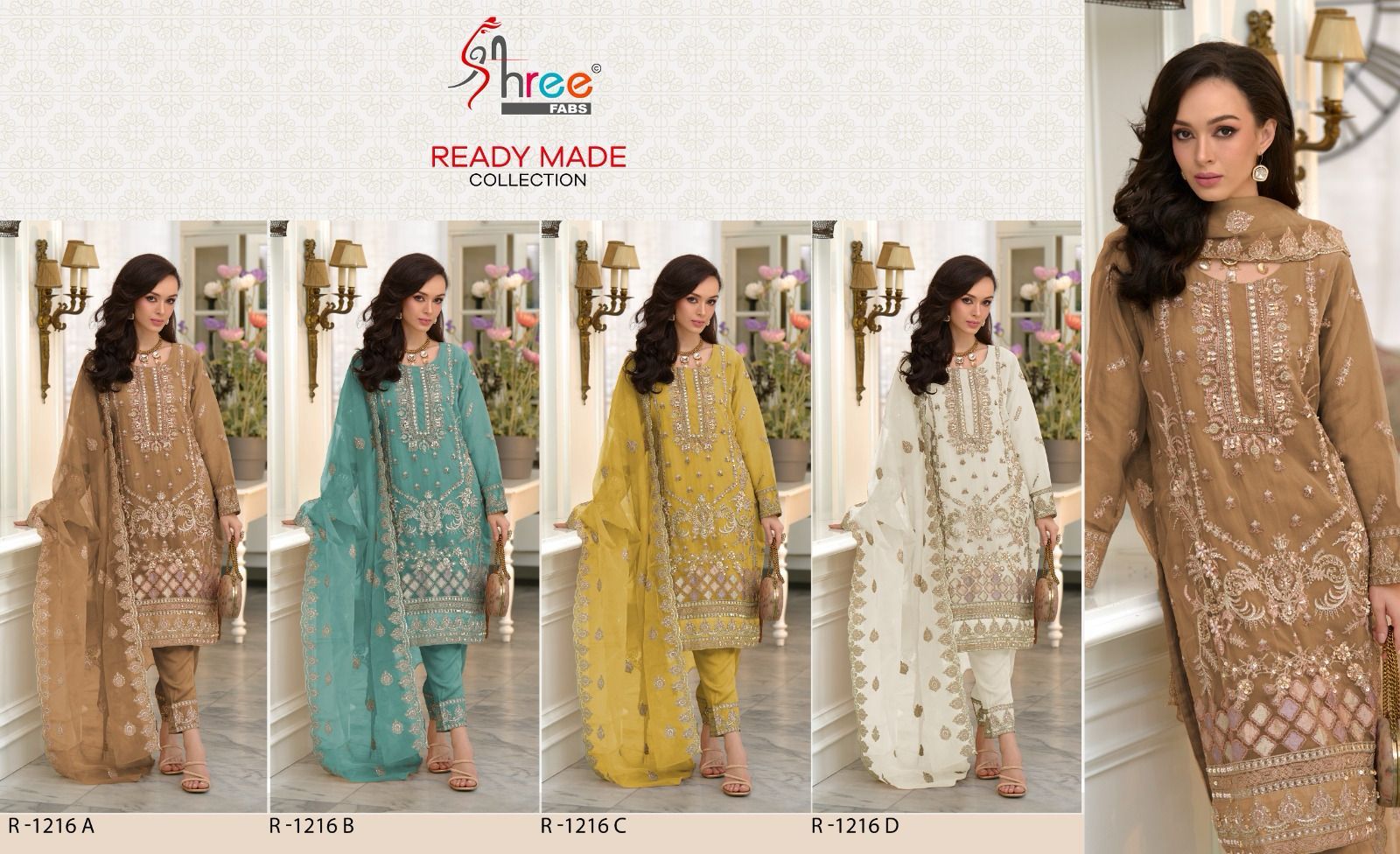 1216 Shree Fabs Organza Pakistani Readymade Suits – Kavya Style Plus