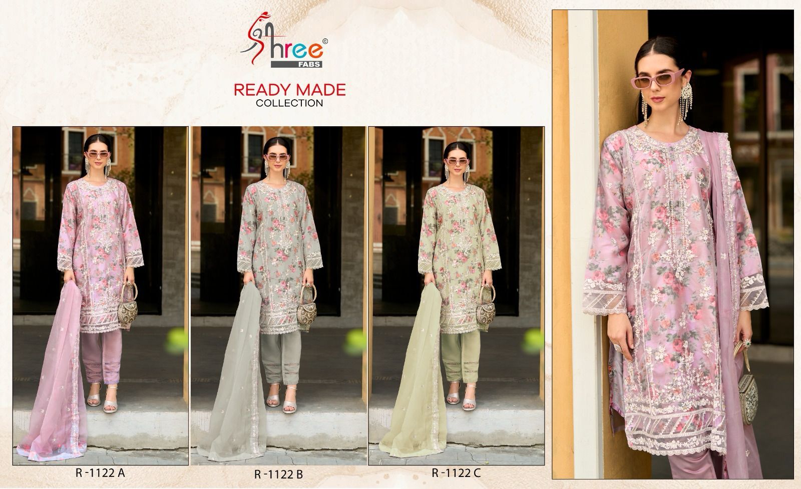 1222 Shree Fabs Organza Pakistani Readymade Suits – Kavya Style Plus