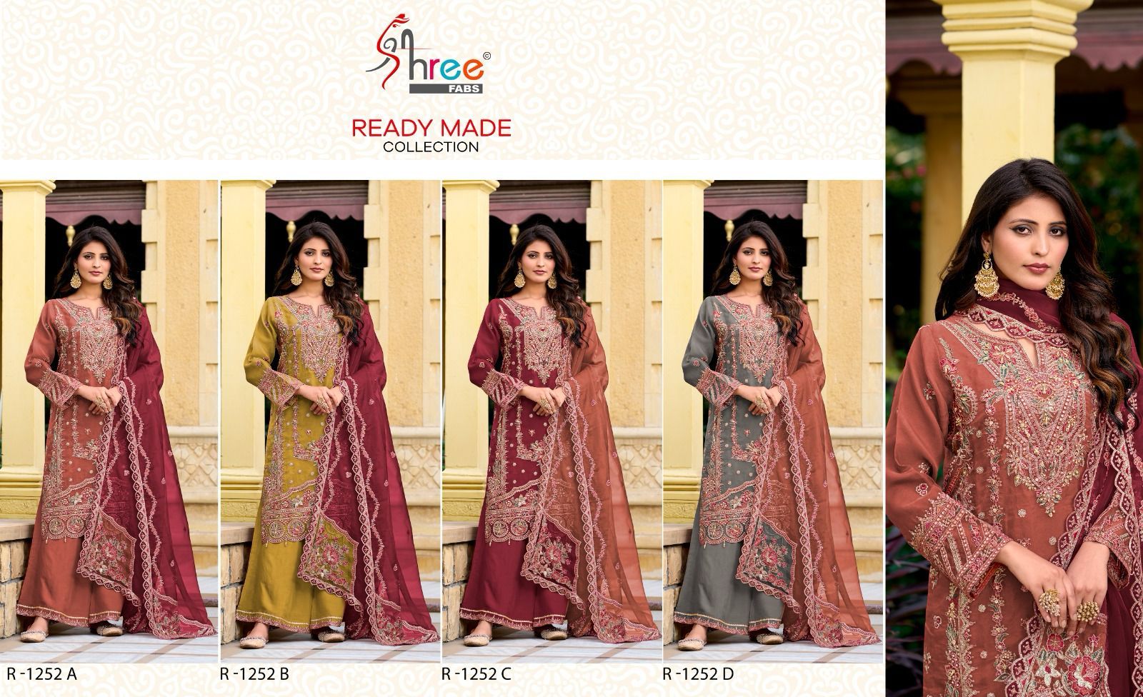 1252 Shree Fabs Organza Pakistani Readymade Suits – Kavya Style Plus