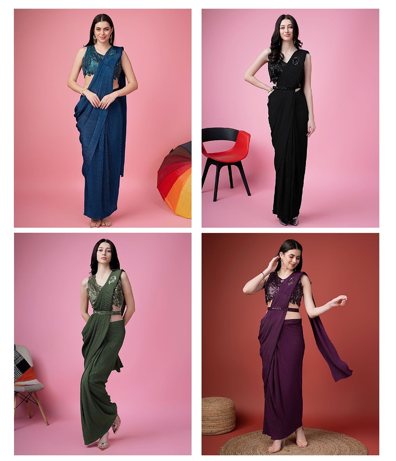 201 Amoha Imported Ready To Wear Saree – Kavya Style Plus