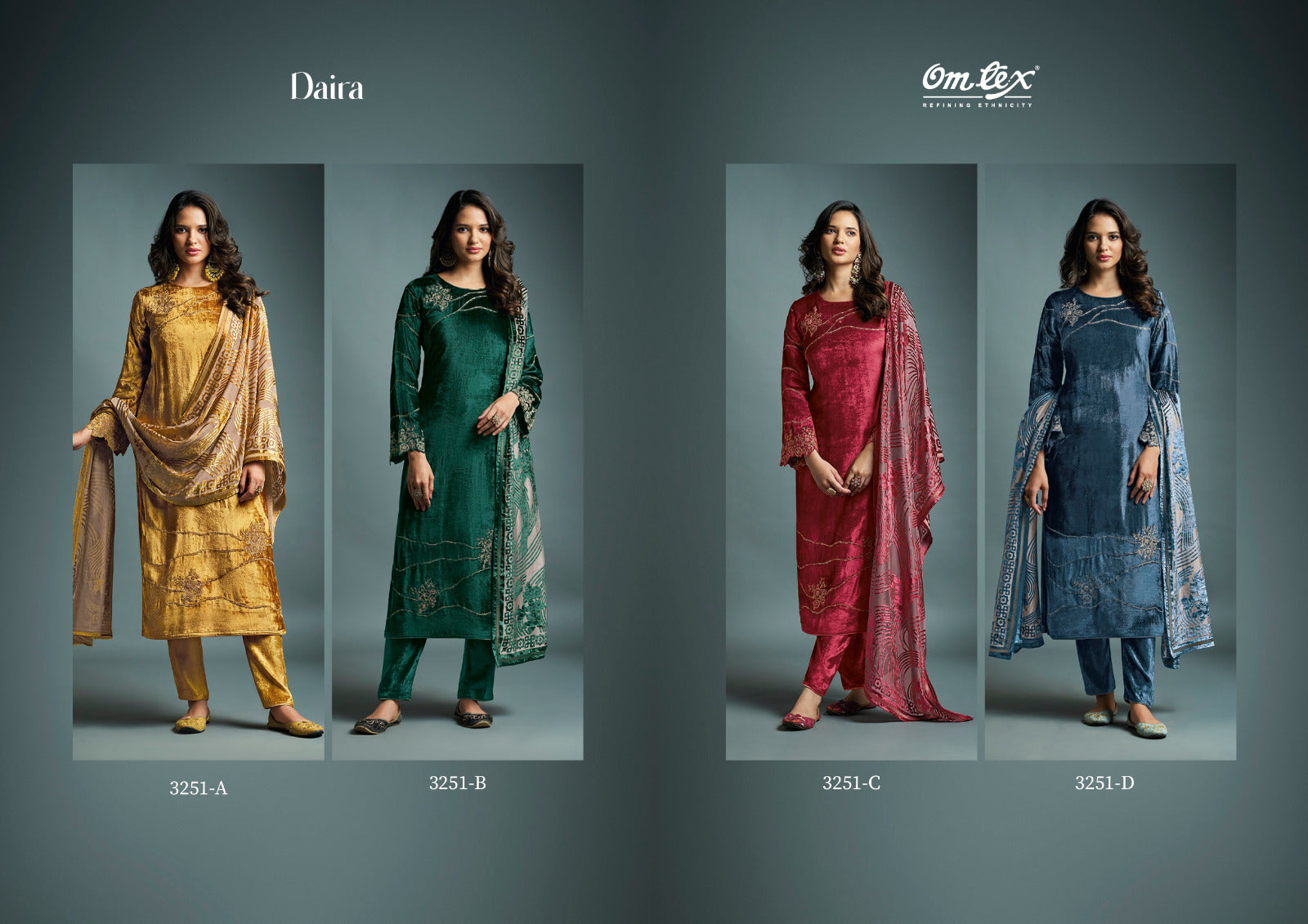 Daira Omtex Velvet Suits – Kavya Style Plus