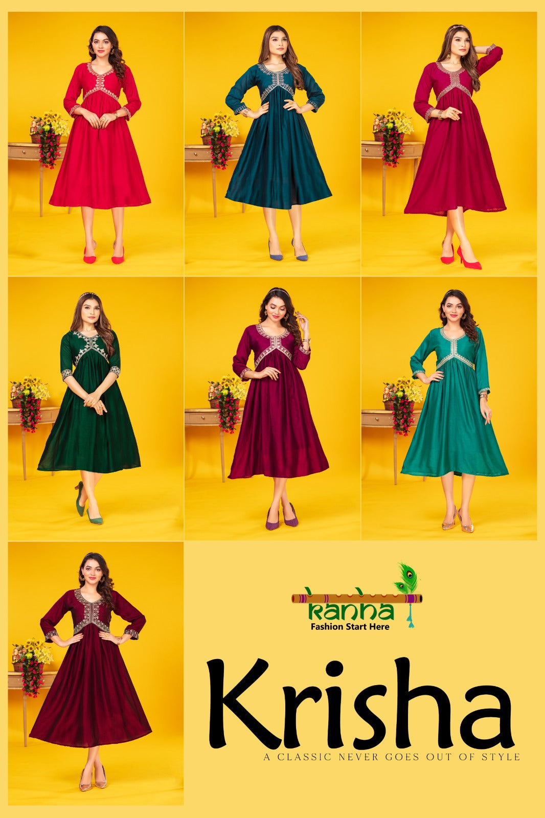 Krisha Kanha Vichitra Anarkali Kurtis – Kavya Style Plus