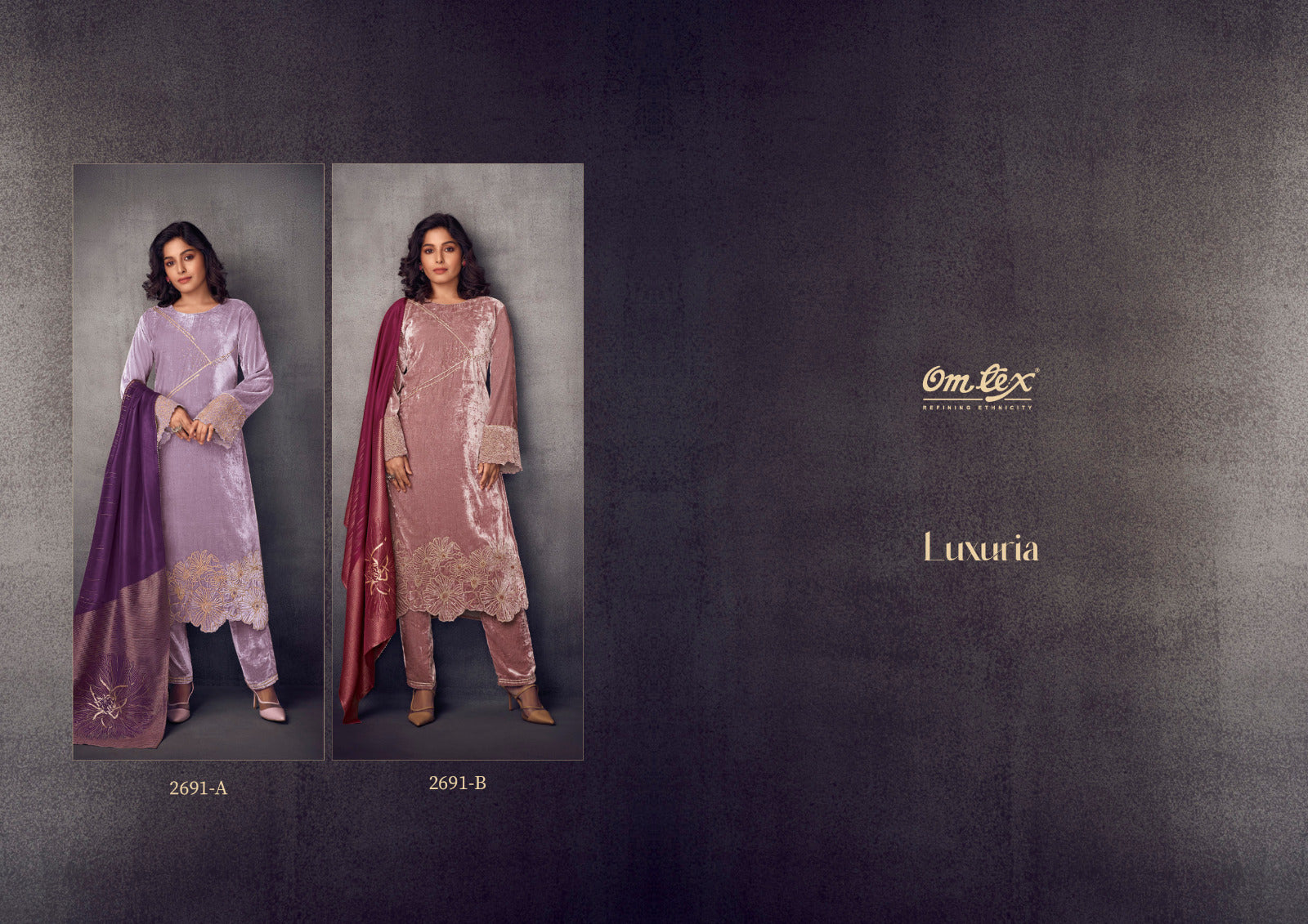 Luxuria Omtex Velvet Suits – Kavya Style Plus