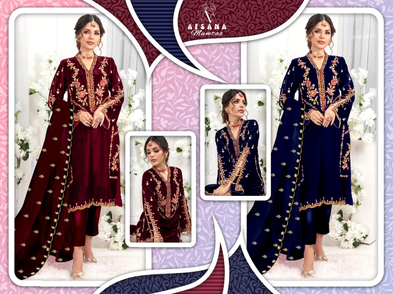 Mumtaz Afsana Velvet Pakistani Readymade Suits – Kavya Style Plus