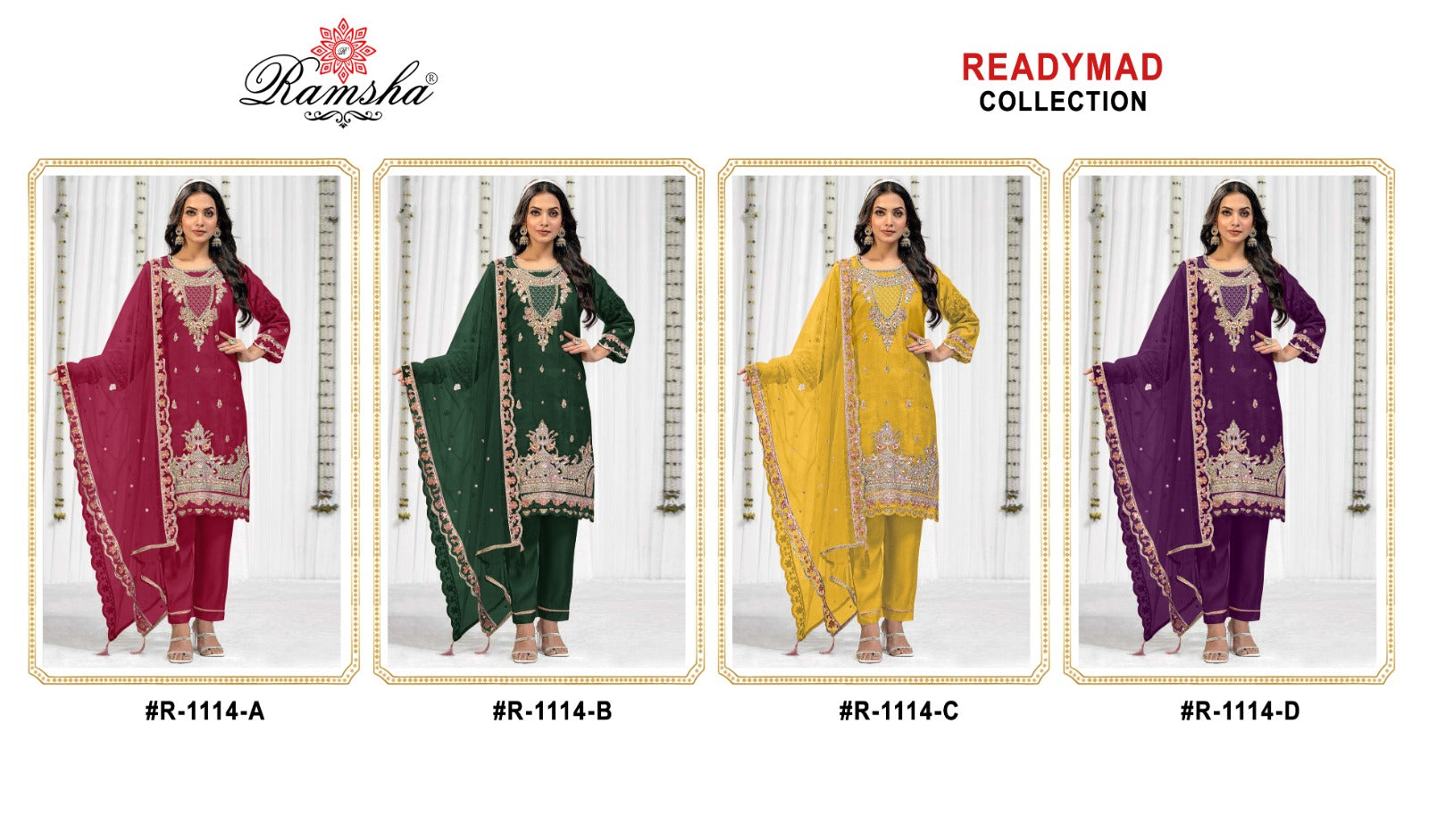1114 Ramsha Pakistani Readymade Suits – Kavya Style Plus