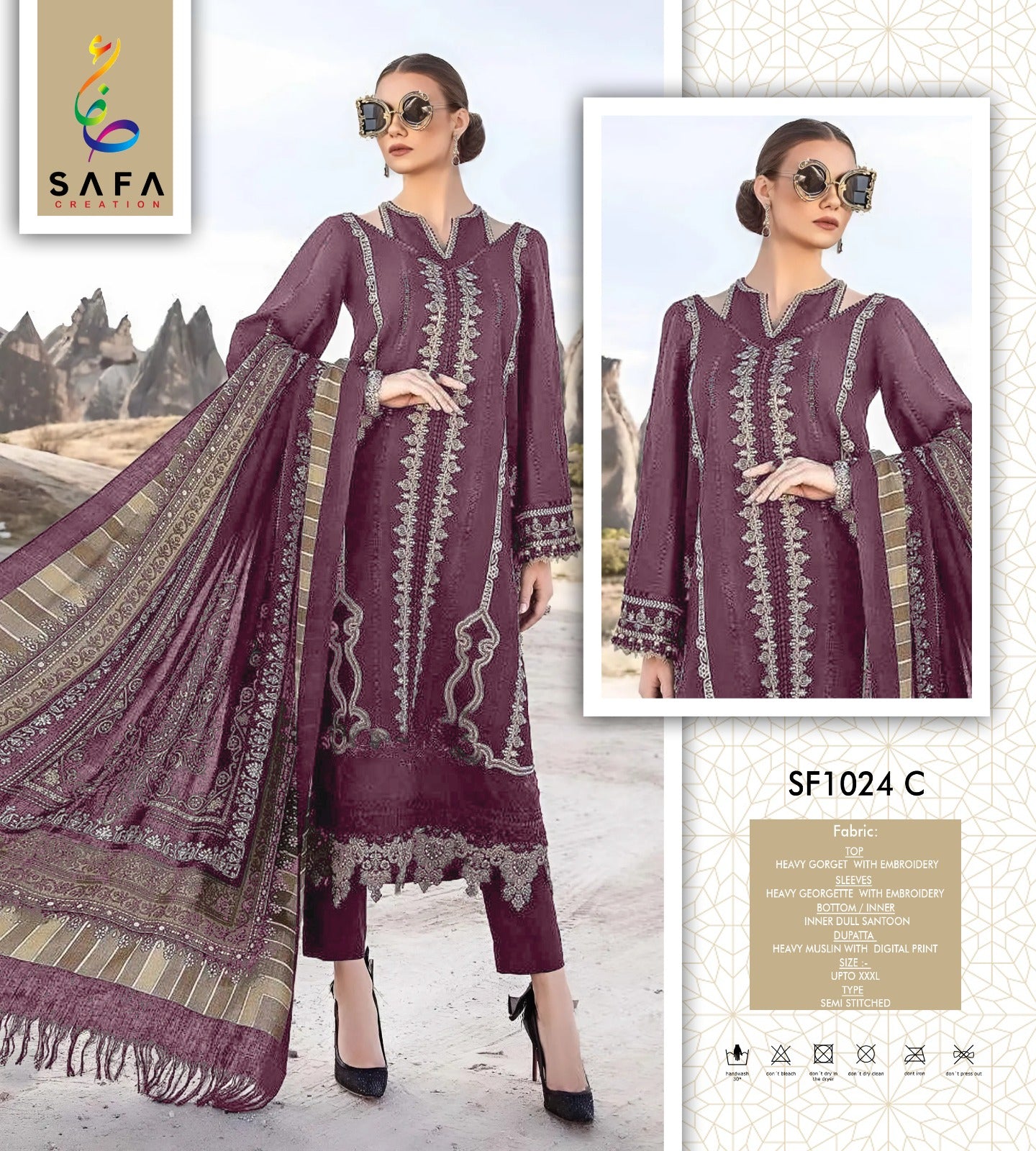 Safa Creation Pakistani Suits – Kavya Style Plus