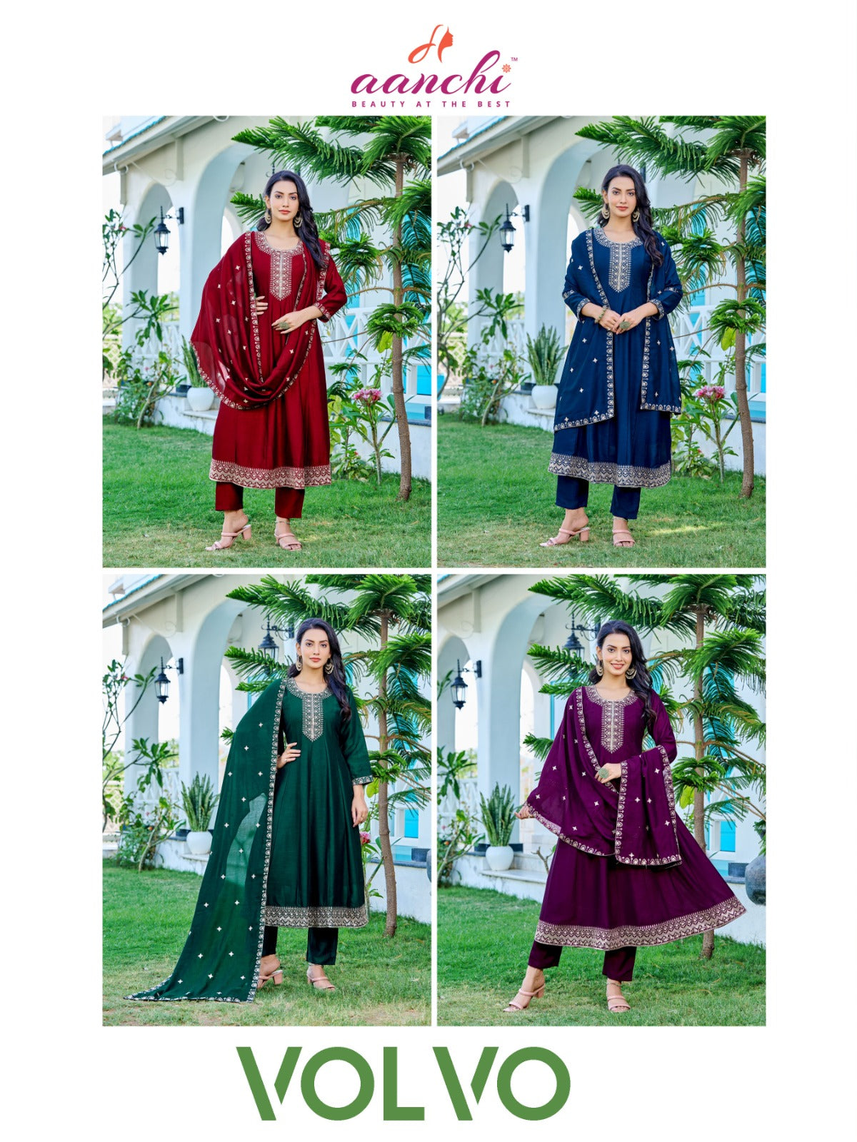 Volvo Aanchi Vichitra Readymade Pant Style Suits – Kavya Style Plus