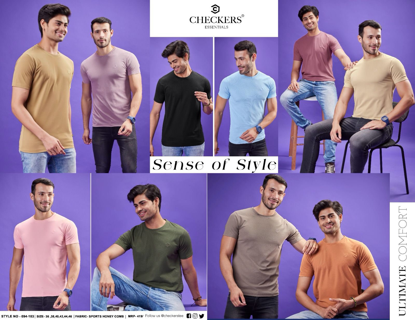 094-103 Checkers Honey Comb Mens Tshirts Exporter – Kavya Style Plus
