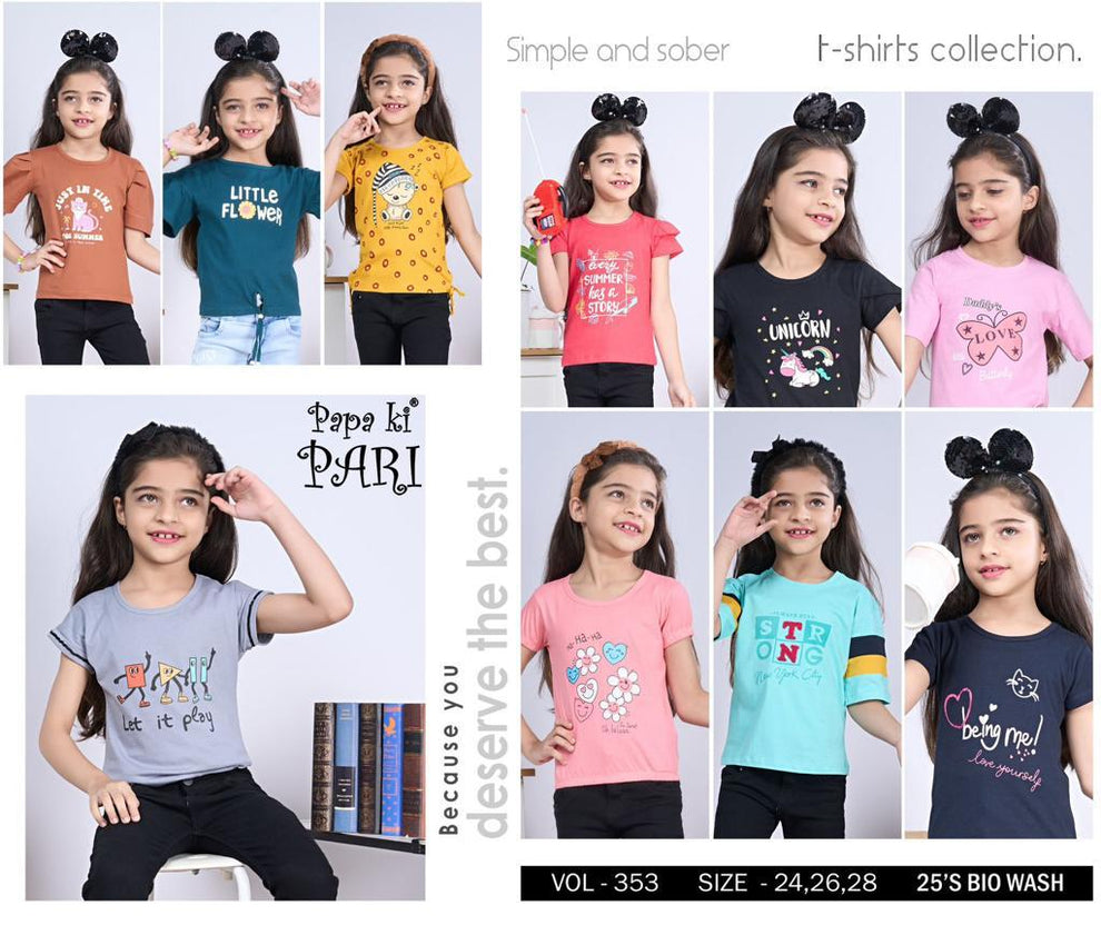 353 Papa Ki Pari Cotton Biowashed Girls Top – Kavya Style Plus