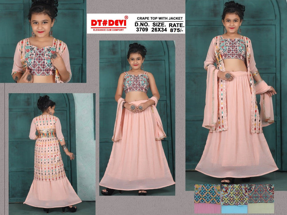 3709 Dt Devi Georgette Girls Western Pair – Kavya Style Plus