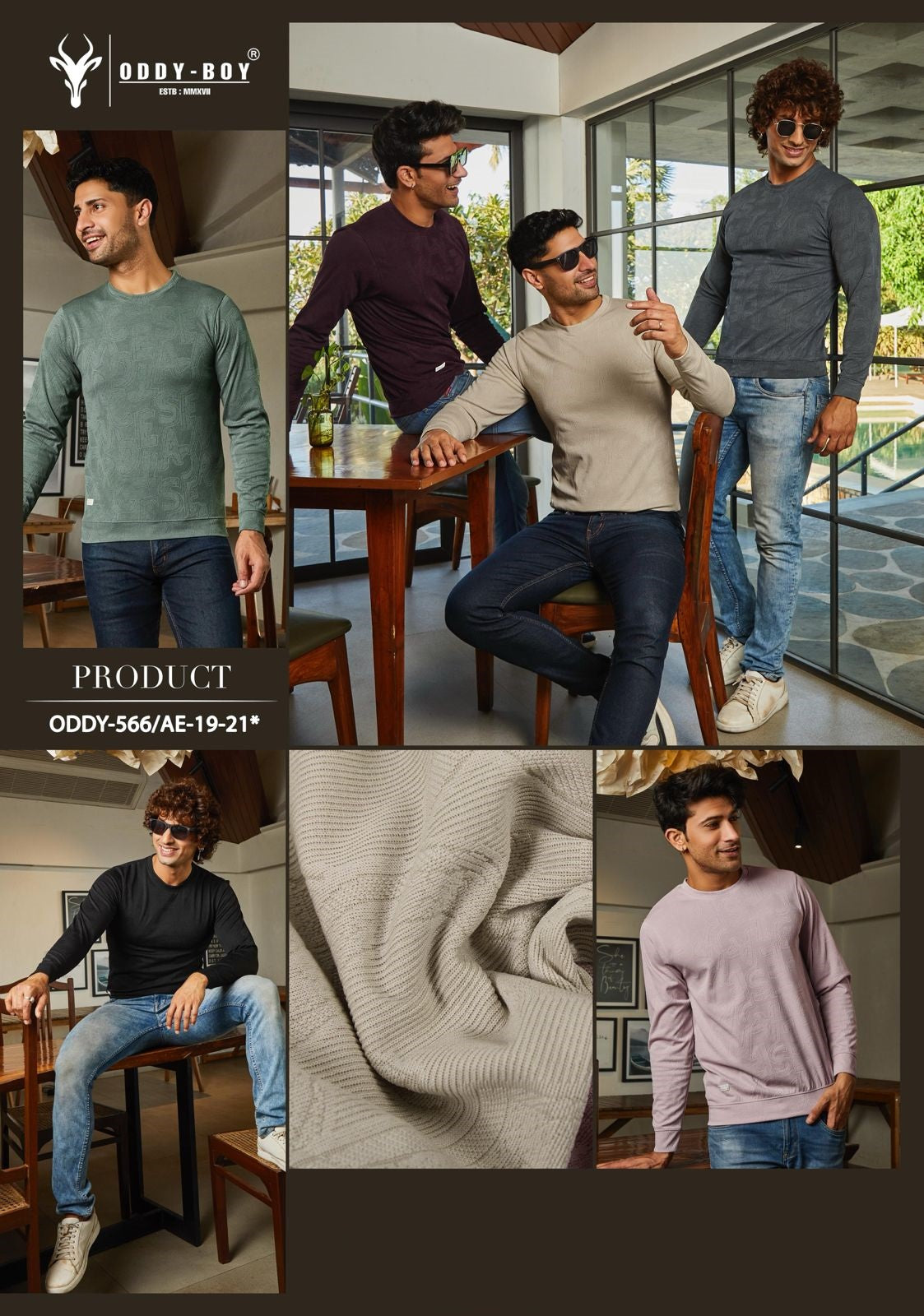 566 Ae-19-21 Oddy Boy Jacquard Mens Tshirts Manufacturer India – Kavya Style Plus