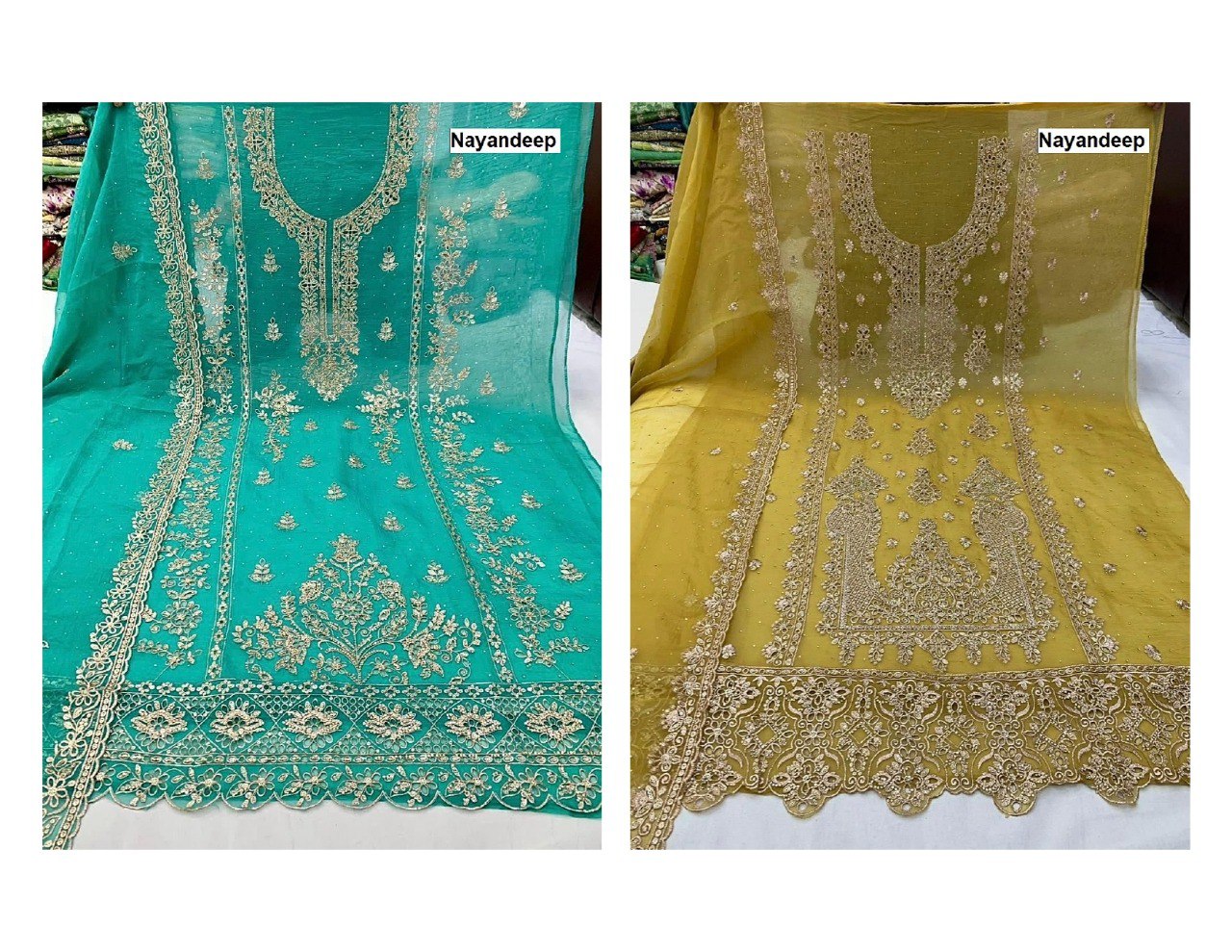 Jigisha Nayandeep Pure Silk Salwar Suits Supplier Ahmedabad – Kavya ...