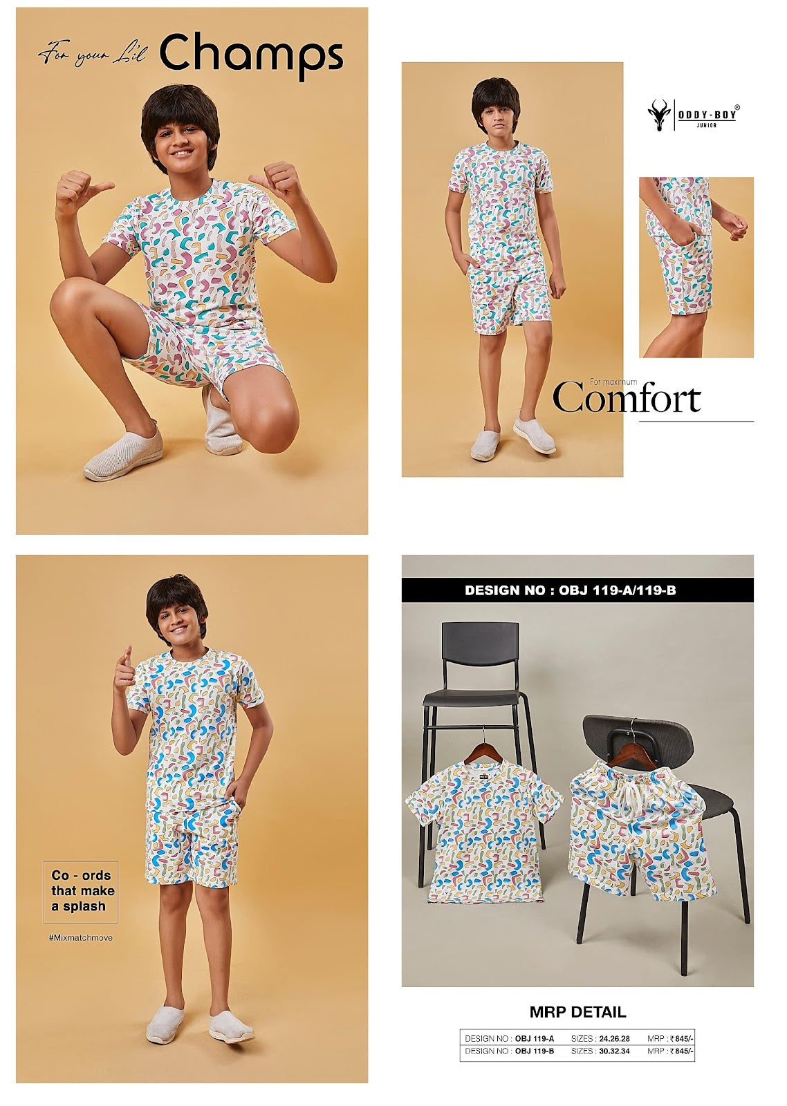 119 Oddy Boy Looper Boys Co Ord Set Exporter India – Kavya Style Plus