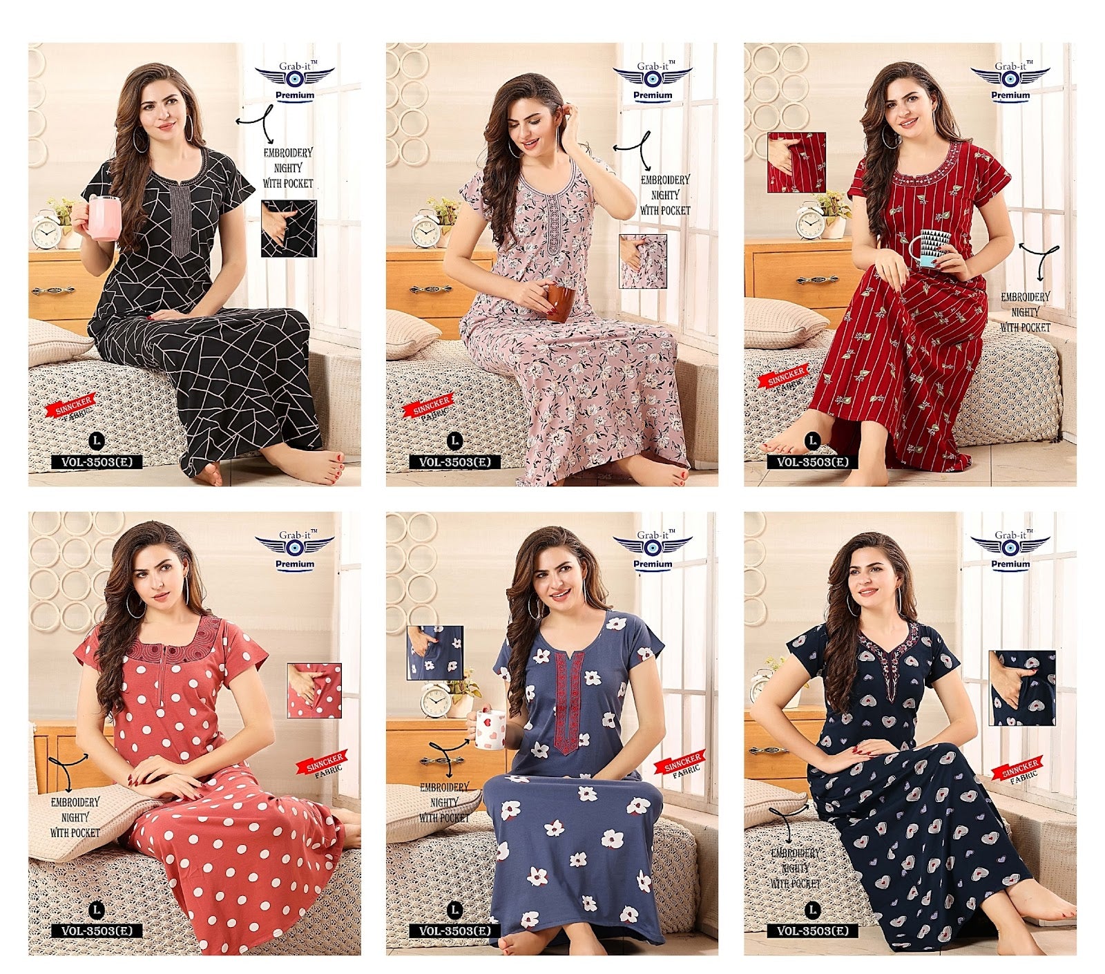 3503 E Grab It Sinker Night Gowns – Kavya Style Plus