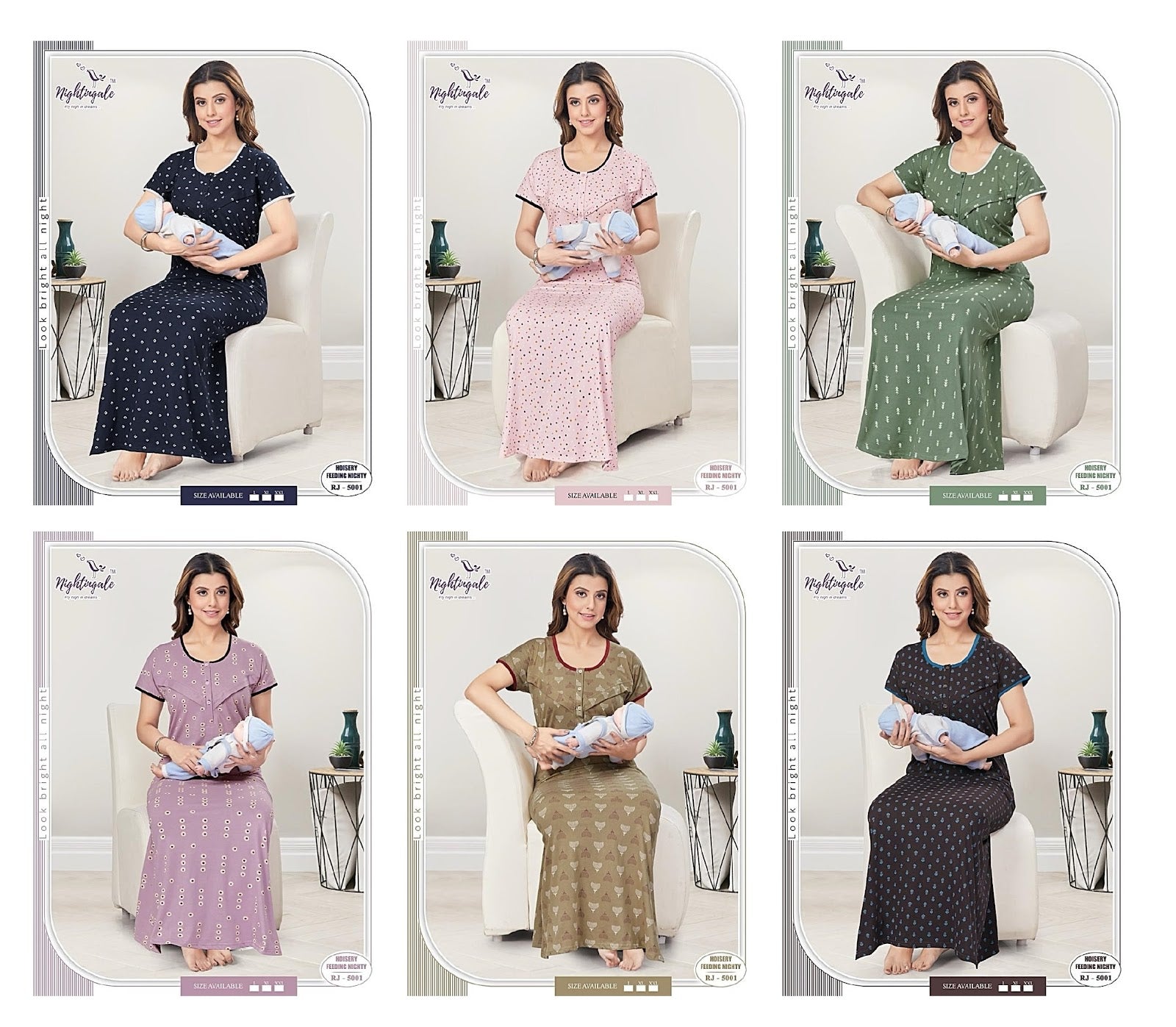 5001 Nightingale Hosiery Feeding Night Gown – Kavya Style Plus