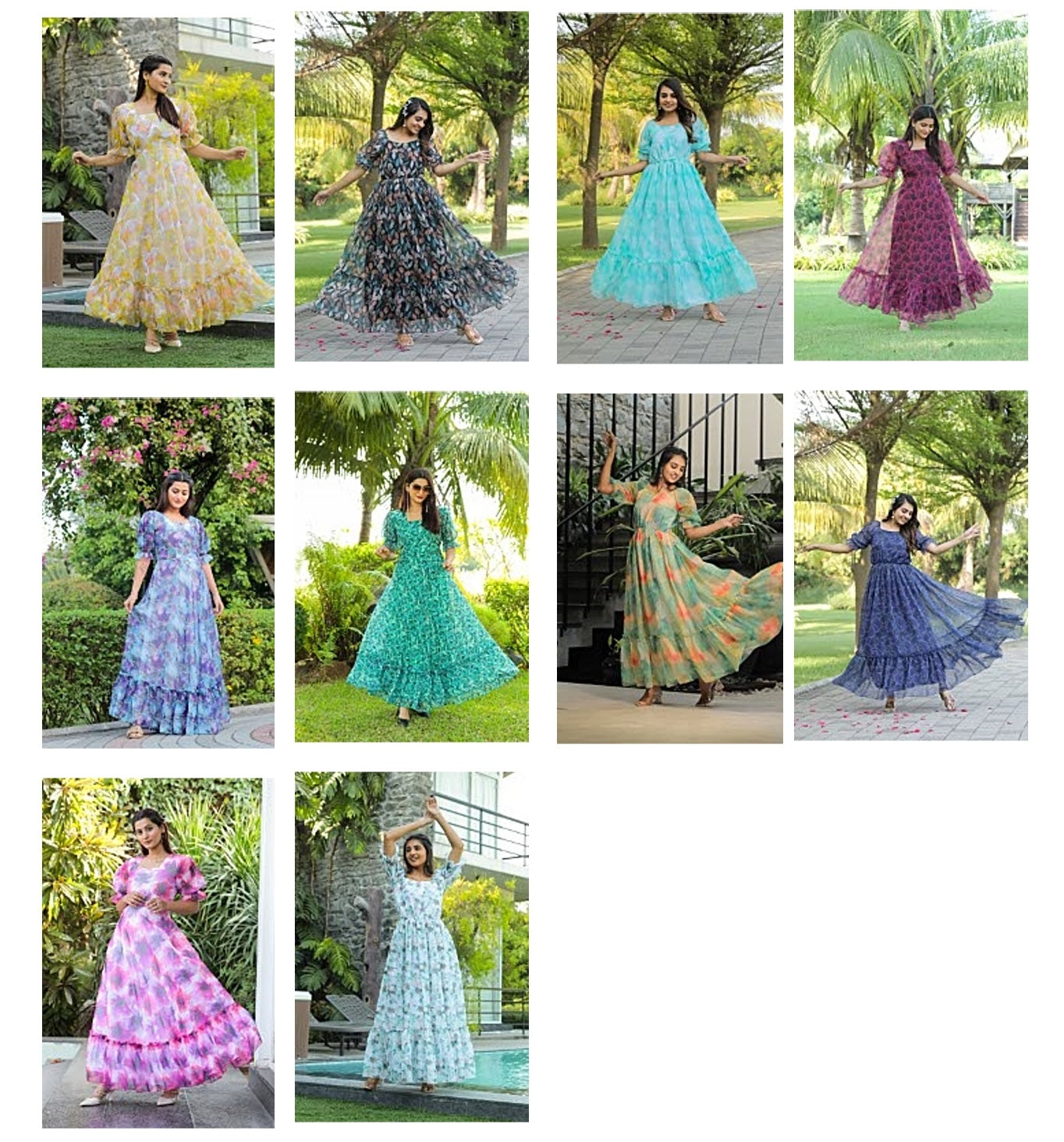707-716 Aahvan Designs Georgette One Piece Gown – Kavya Style Plus