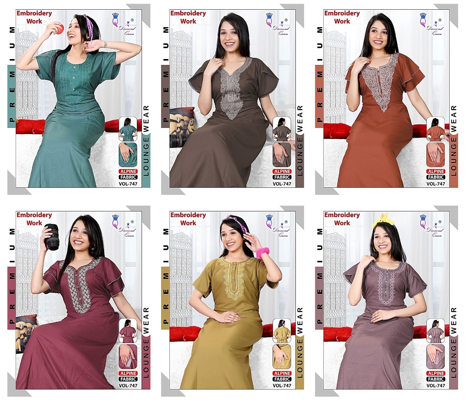 747 Diamond Queen Alpine Night Gowns – Kavya Style Plus