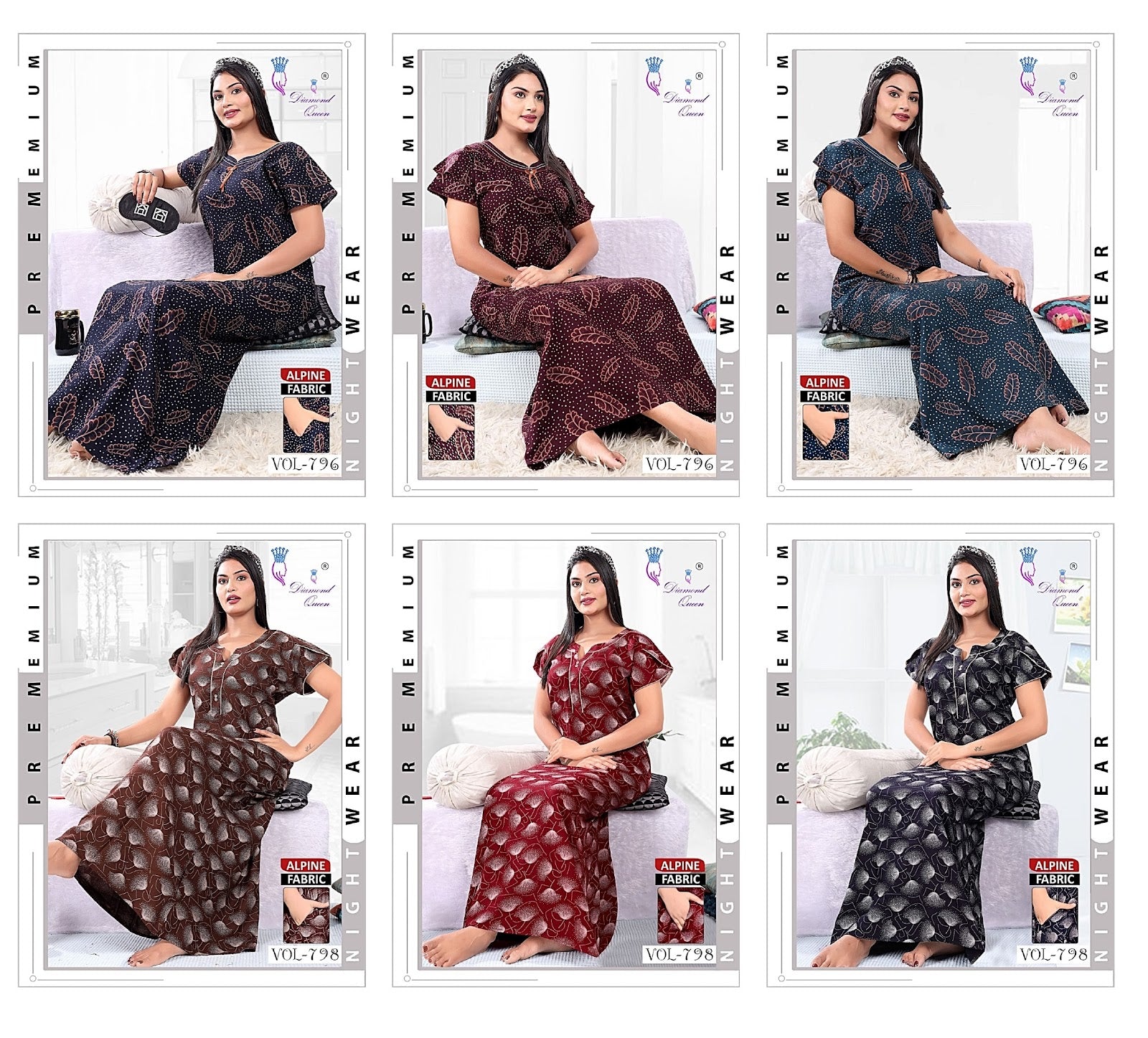796-798 Diamond Queen Alpine Night Gowns – Kavya Style Plus