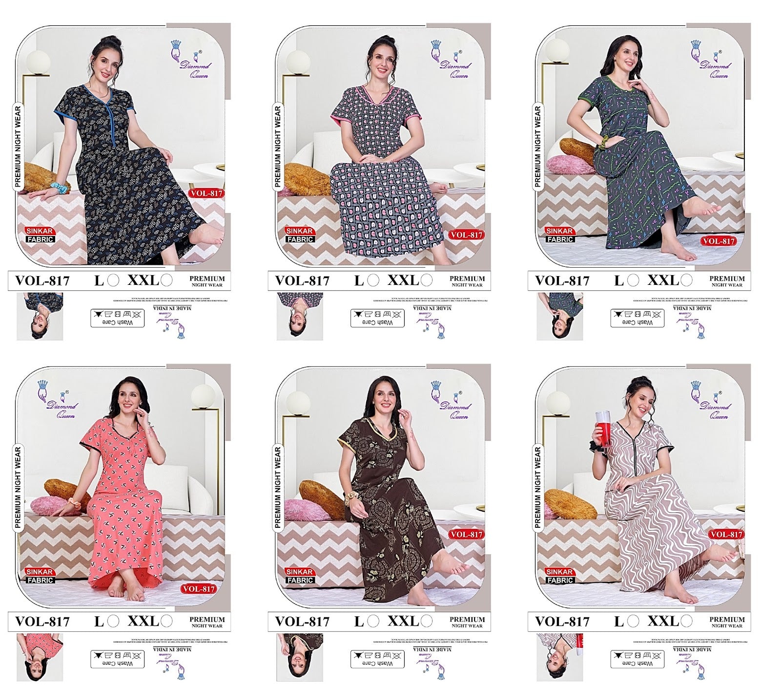 817 Diamond Queen Sinker Night Gowns Supplier Ahmedabad – Kavya Style Plus