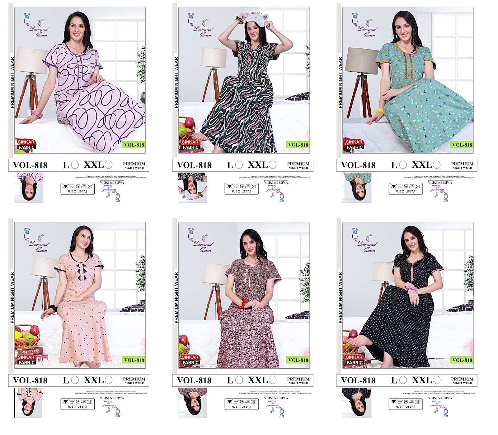 818 Diamond Queen Sinker Night Gowns Wholesale Rate – Kavya Style Plus