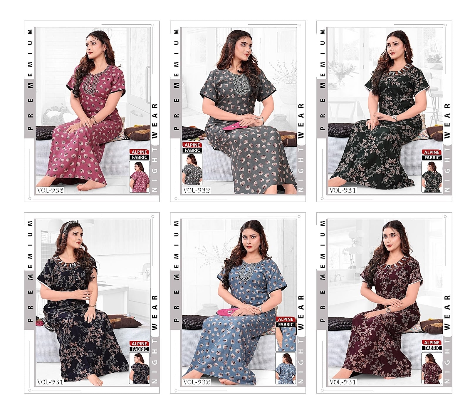 931-932 Diamond Queen Alpine Night Gowns Exporter India – Kavya Style Plus