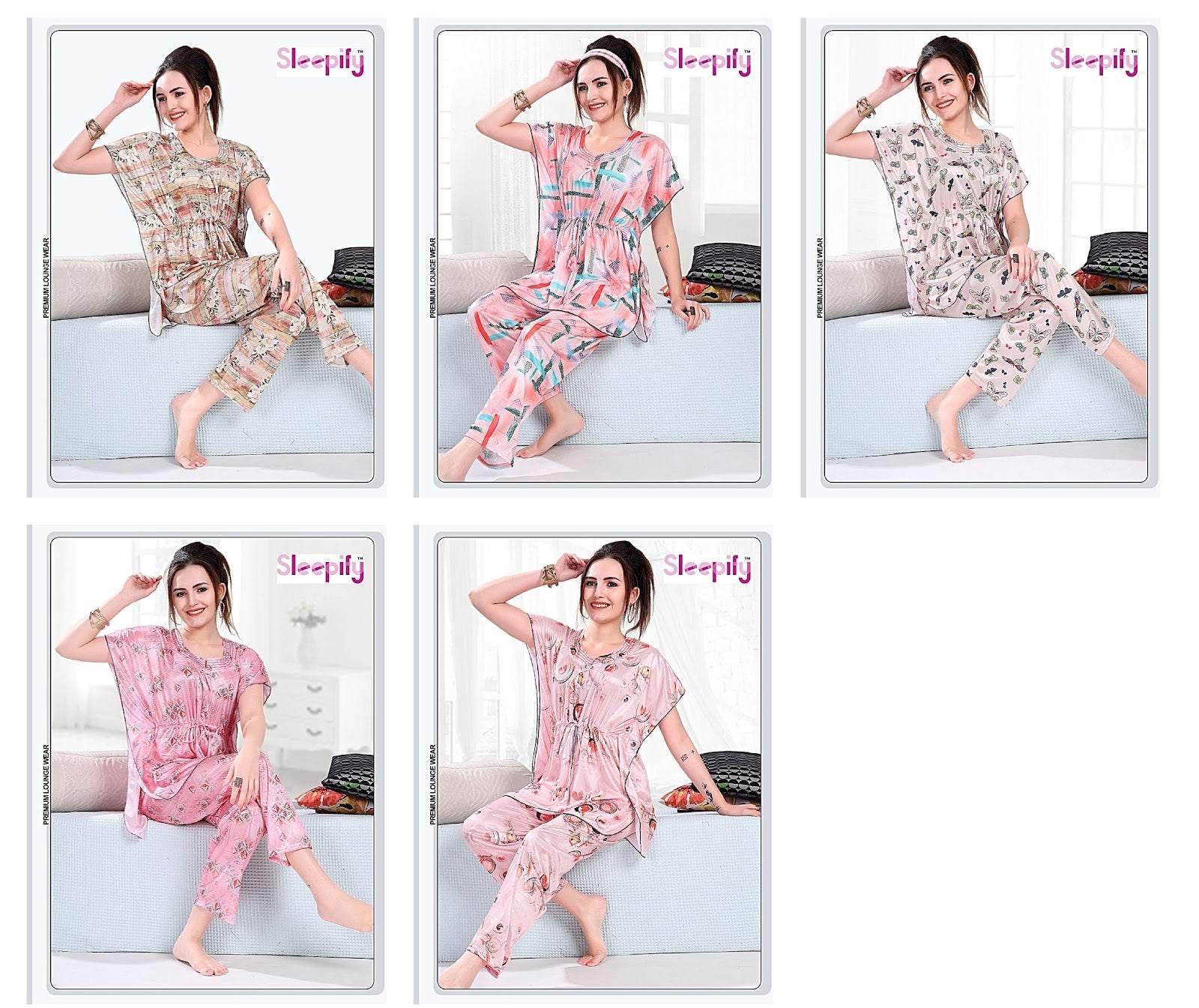 D2 Sleepify Satin Kaftan Night Suits – Kavya Style Plus