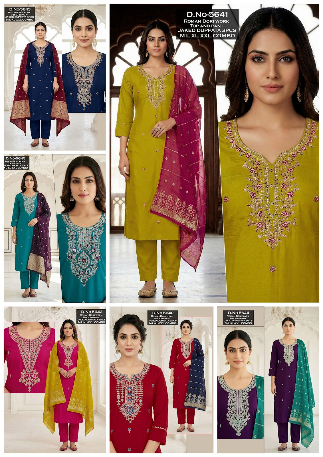 Design 5640 To 5645 Maira Roman Silk Readymade Pant Style Suits Wholesaler Gujarat – Kavya Style ...