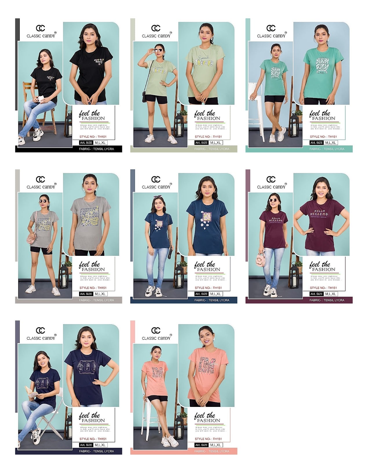 Th 151 Classic Candy Tencil Lycra Women Tshirt Wholesaler India – Kavya ...