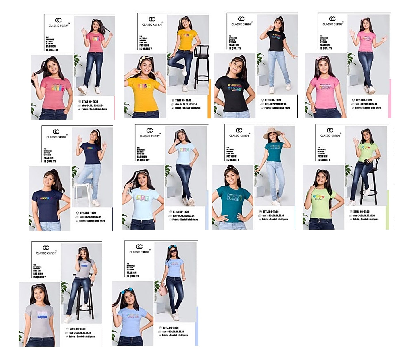 Th 39 Classic Candy Slub Lycra Girls Top Manufacturer Gujarat – Kavya ...