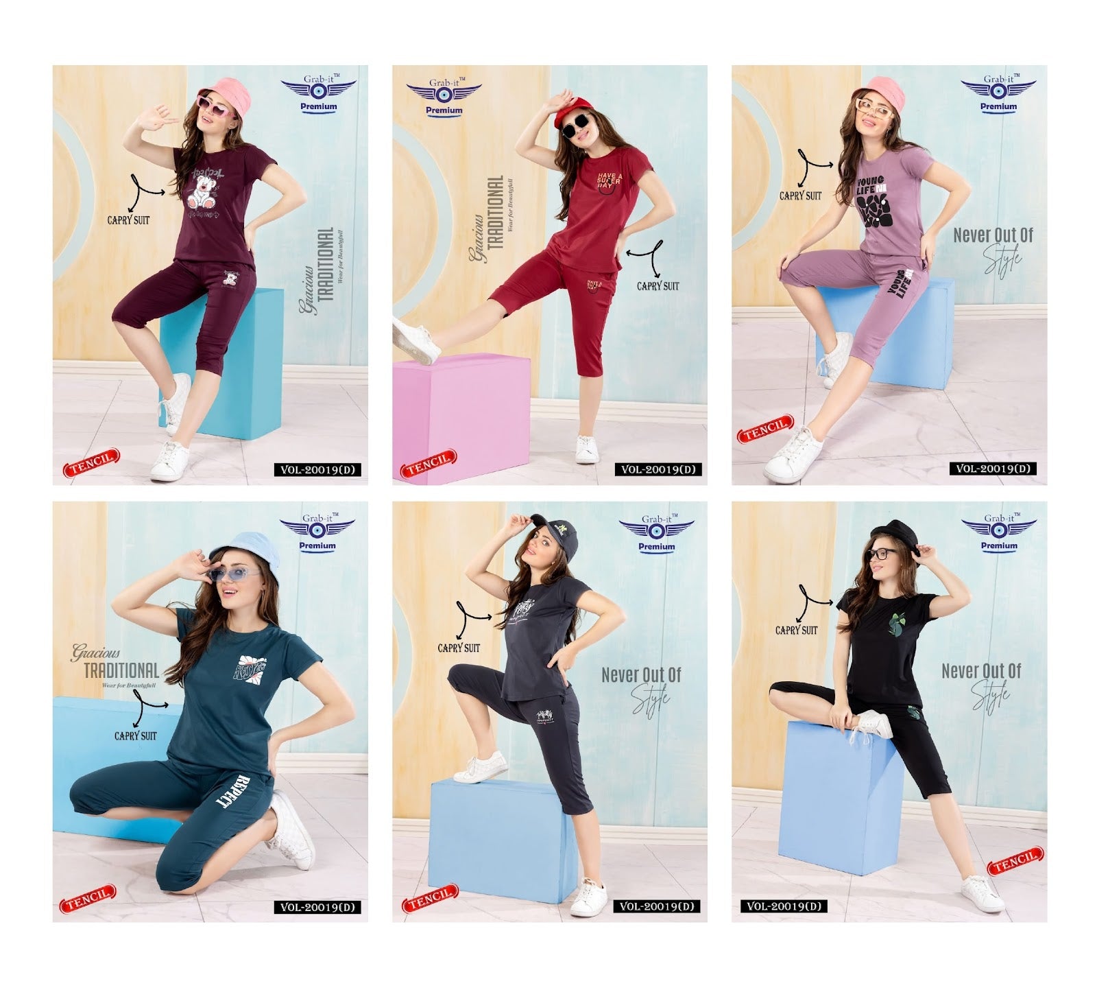 20019 D Grab It Tencil Capri Night Suits Wholesale – Kavya Style Plus