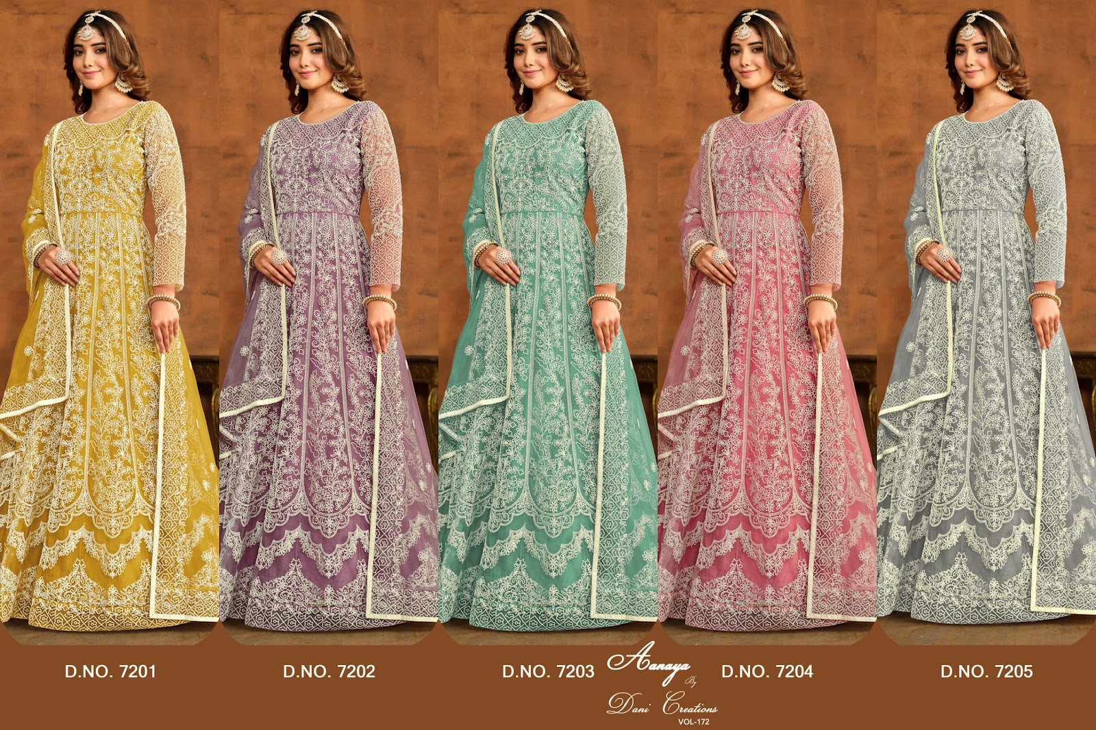 Aanaya Vol 172 Dani Creation Net Pakistani Salwar Suits Exporter ...