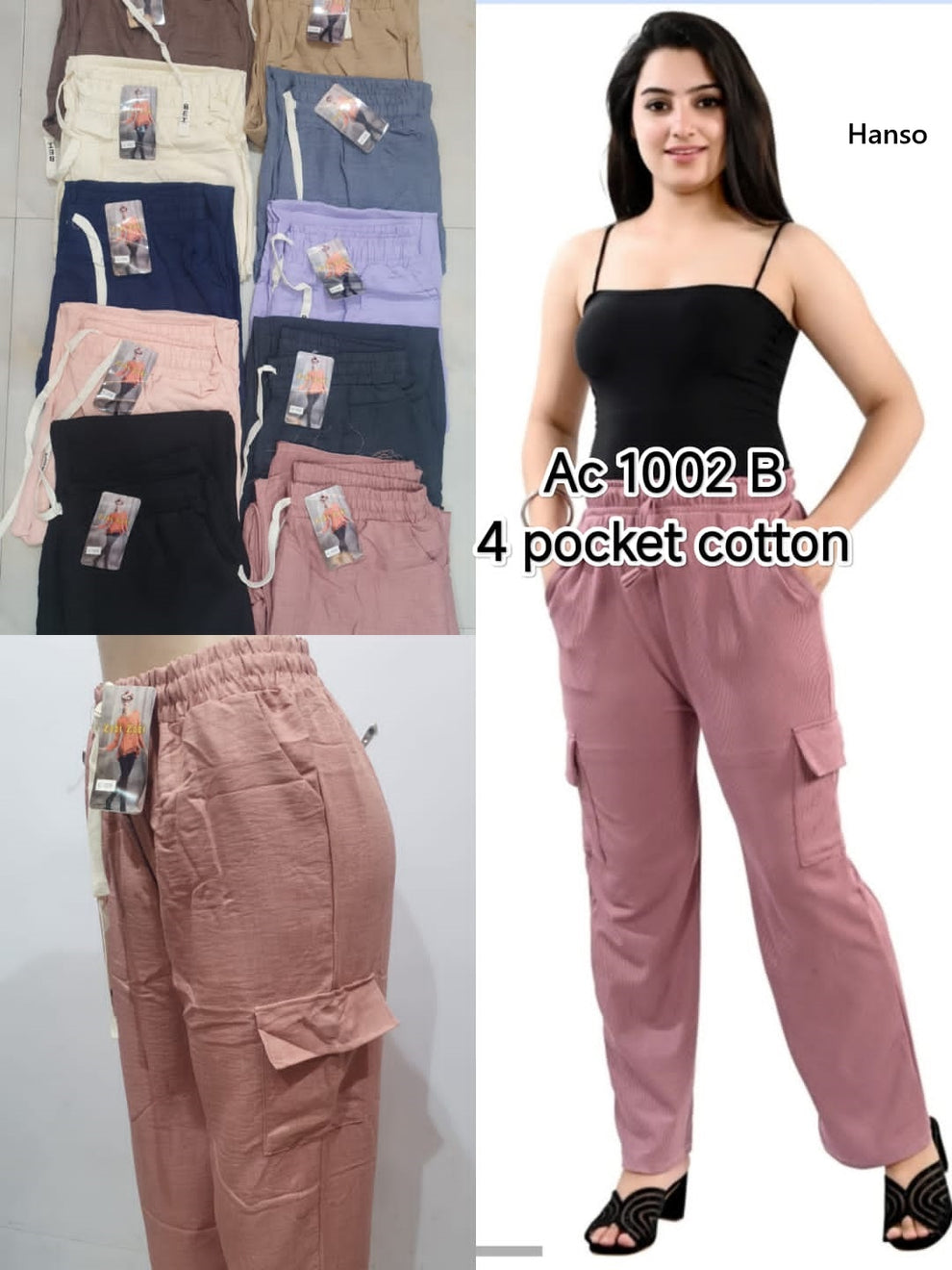 Ac 1002 B Hanso Cotton Women Cargo Pants Exporter Gujarat – Kavya Style Plus