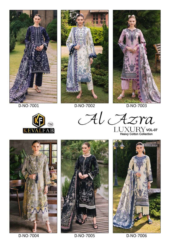 Al Azra Vol 7 Luxury Heavy Cotton Collection Keval Fab Karachi Salwar Suits Exporter Ahmedabad ...