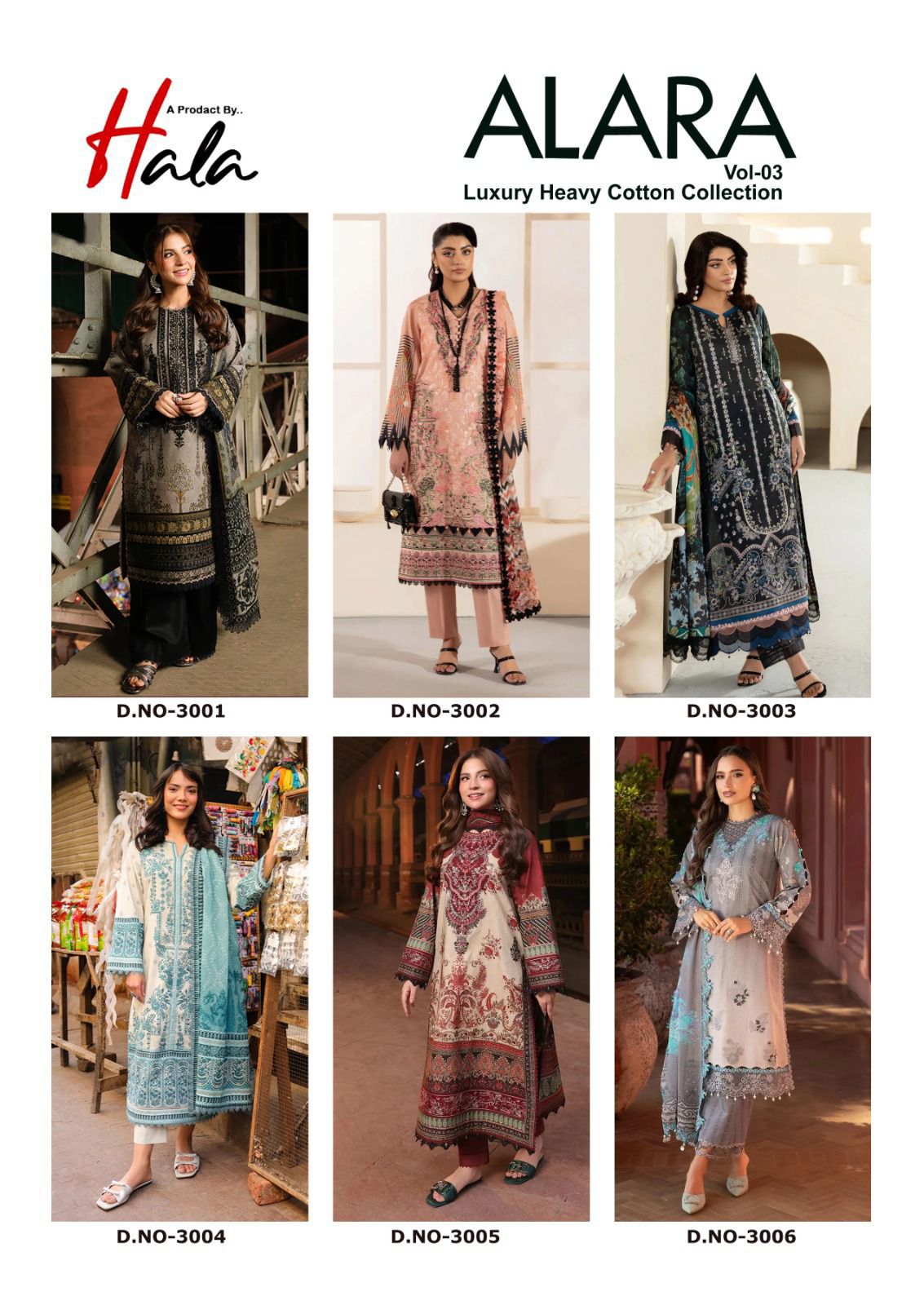 Alara Vol 3 Luxury Heavy Cotton Collection Hala Lawn Karachi Salwar Su ...