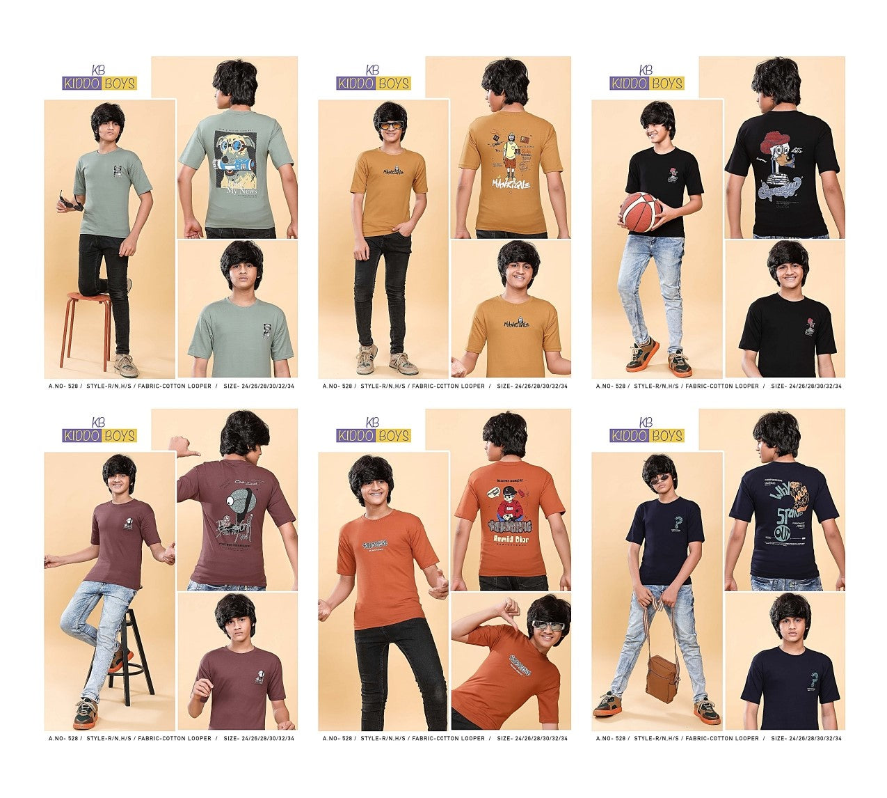 Art No 528 Kiddo Cotton Looper Boys Tshirt Manufacturer India – Kavya ...