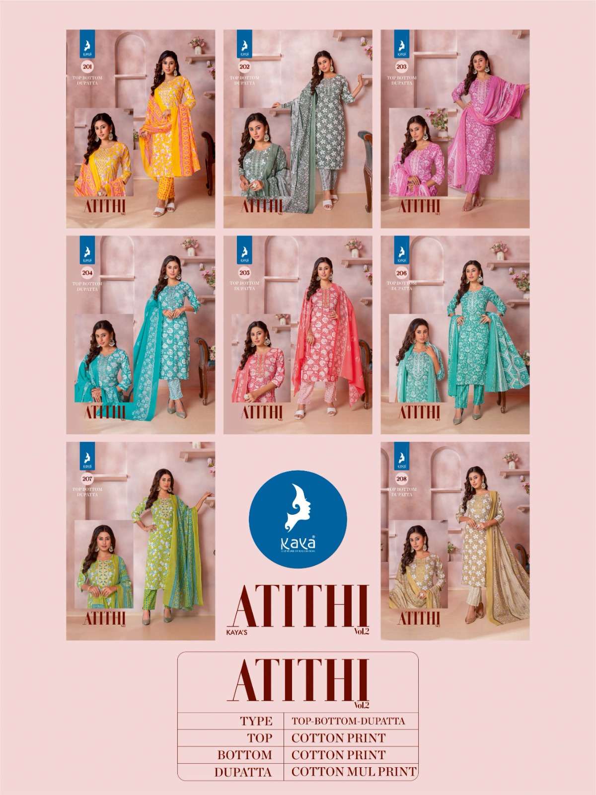 Atithi Vol 2 Kaya Cotton Readymade Pant Style Suits Manufacturer India ...