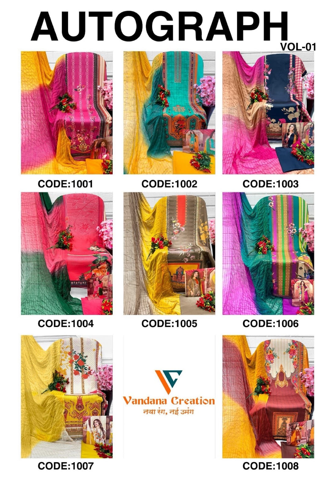 Autograph Vol 1 Vandana Creation Karachi Salwar Suits Wholesale Rate ...