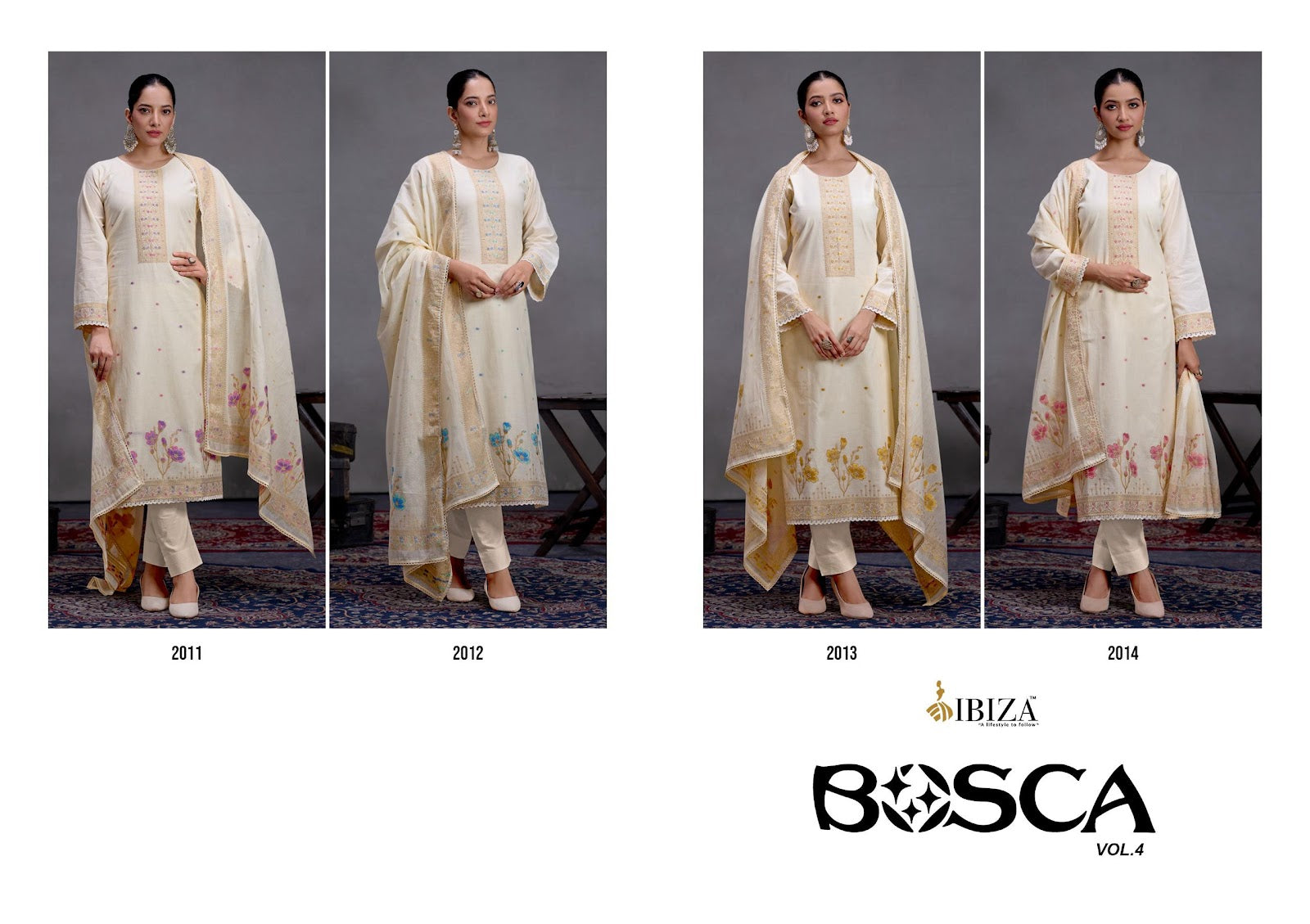 Bosco Vol 4 Ibiza Pure Lawn Pant Style Suits Wholesaler Ahmedabad ...
