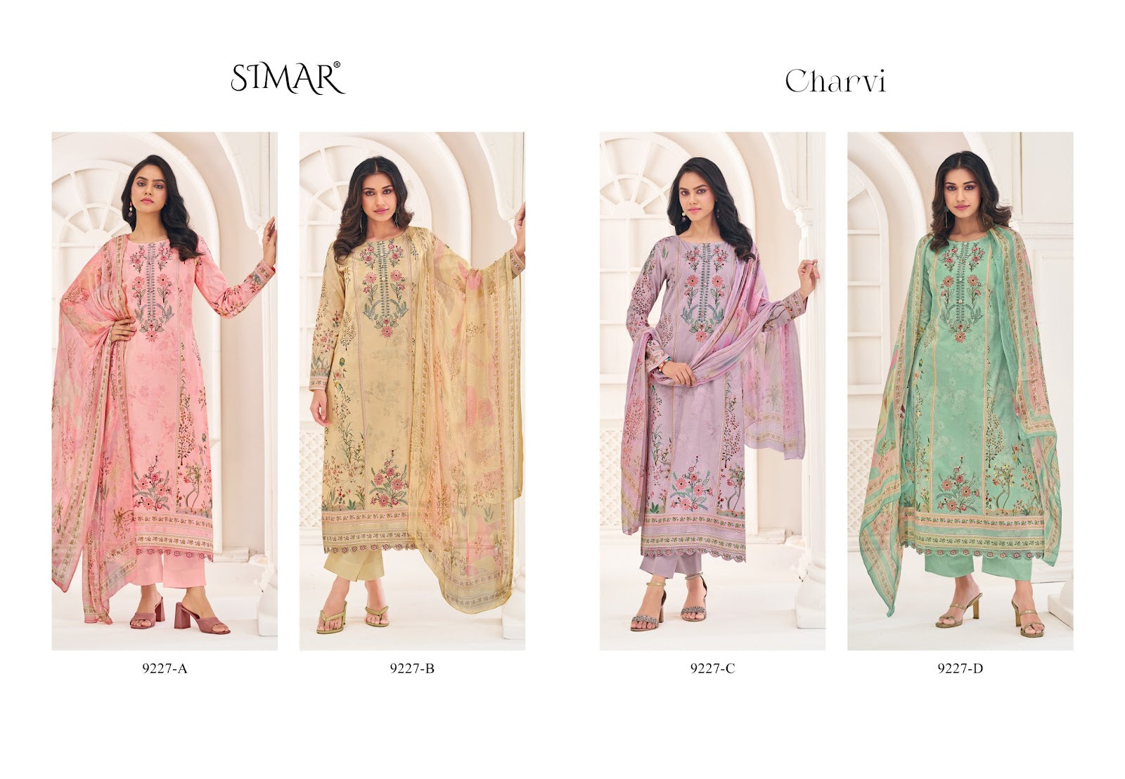 Charvi Simar Pure Lawn Karachi Salwar Suits Exporter – Kavya Style Plus